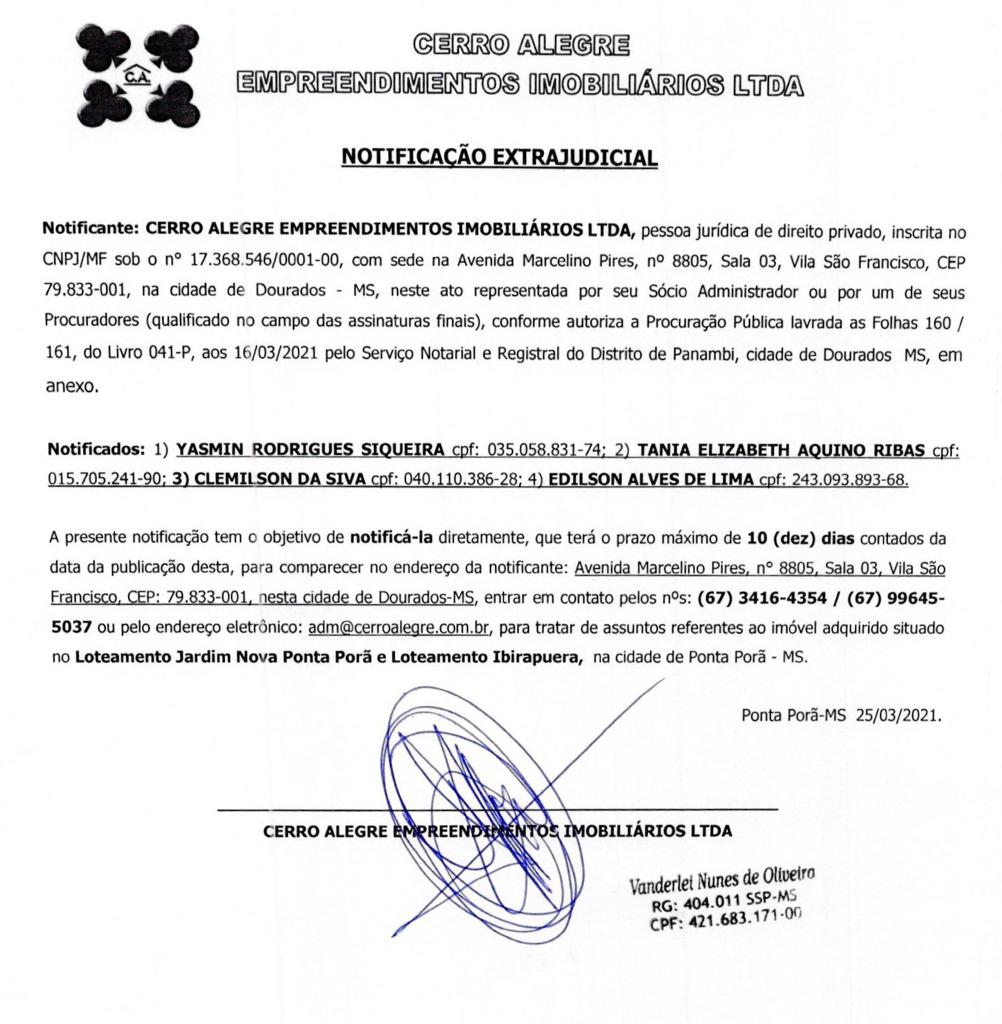 Notificação Extrajudicial
